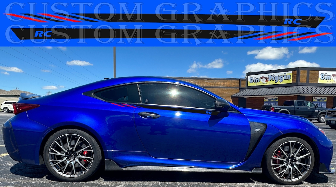 2x Body Decals Side Stripes Stickers Sport Design Compatible With Lexus ...