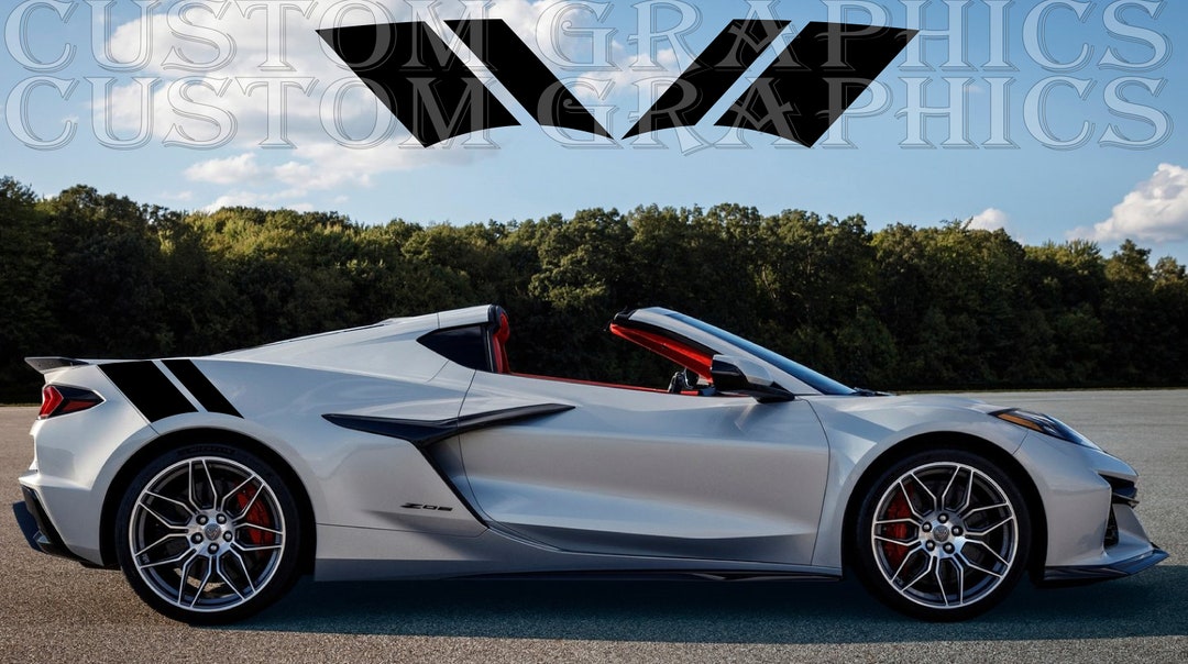 Custom Side Door Vinyl Decal Sticker Compatible With Corvette Z06 2023 ...