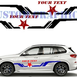 Universal Design Sport Sticker Decal Side Door Stripes Compatible With ...