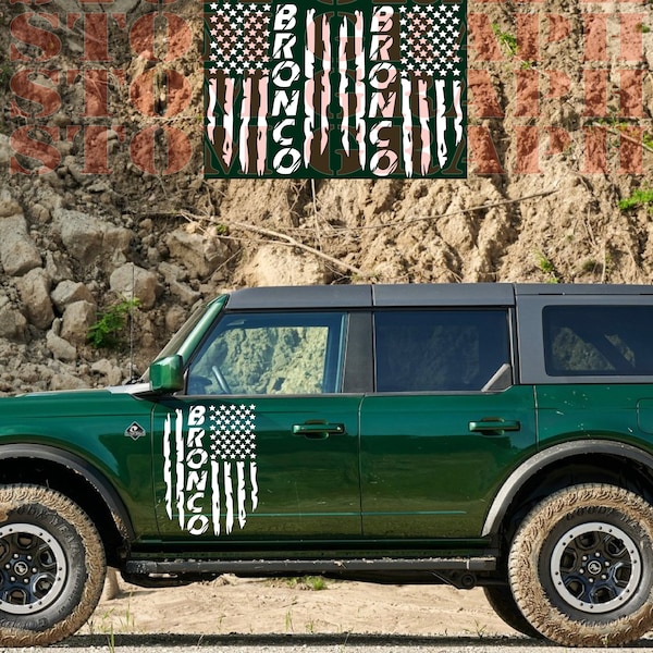Ford Bronco American Flag Decal - Etsy
