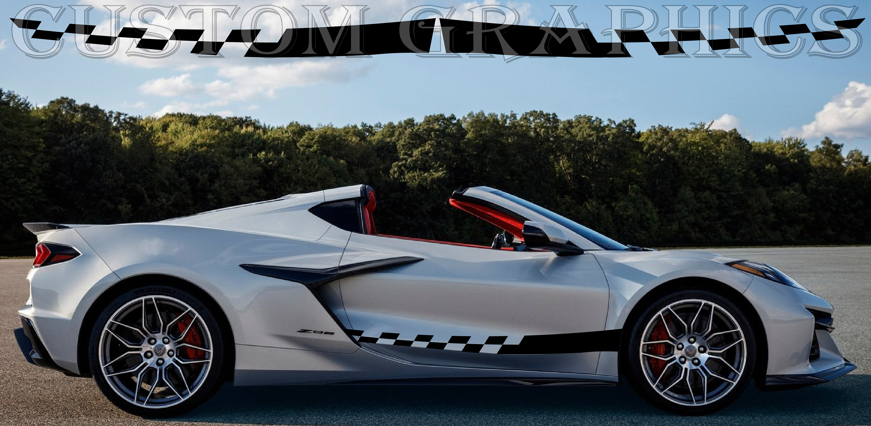 New Racing Stripes Vinyl Decals Stickers Compatible With Corvette Z06 ...