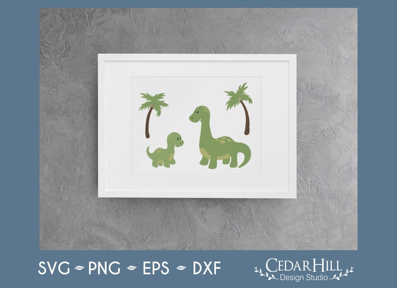 Cute Dinosaurs Mom and Baby SVG Brontosaurus JPEG Dxf Eps - Etsy