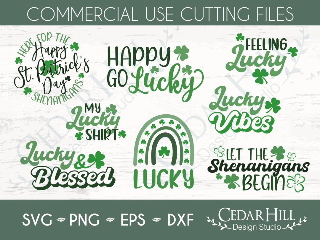 St Patrick's Day Lucky SVG Bundle, Eps Png, Irish, Shamrock ...
