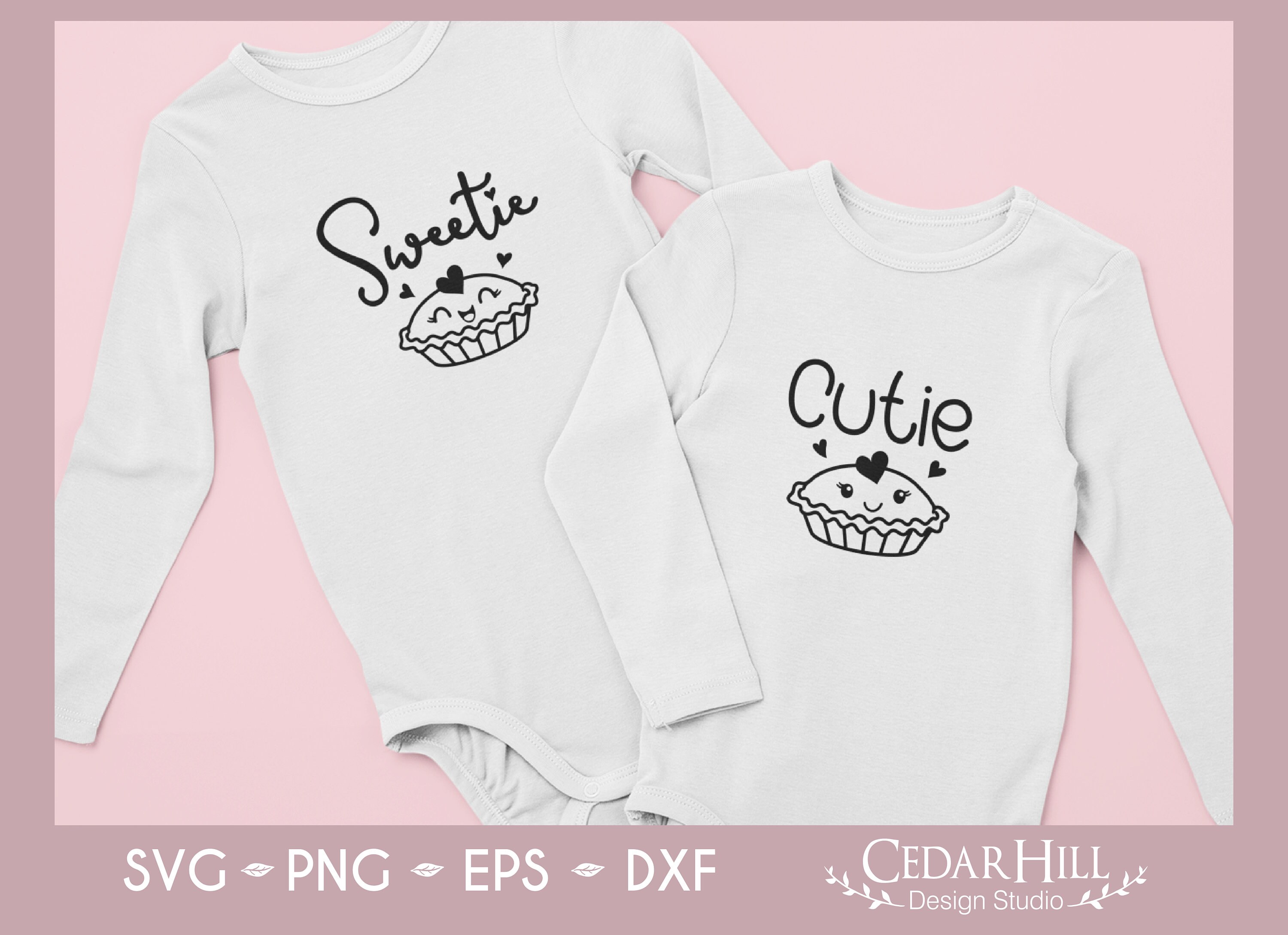 Sweetie and Cutie Pie SVG Bundle, Valentine's Day, JPEG, Dxf, Eps Png ...