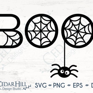 Boo Spiderweb and Spider SVG, Dxf, Eps Png, Cute Halloween Shirt ...