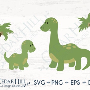 Cute Dinosaurs Mom and Baby SVG , Brontosaurus, JPEG, Dxf, Eps Png ...