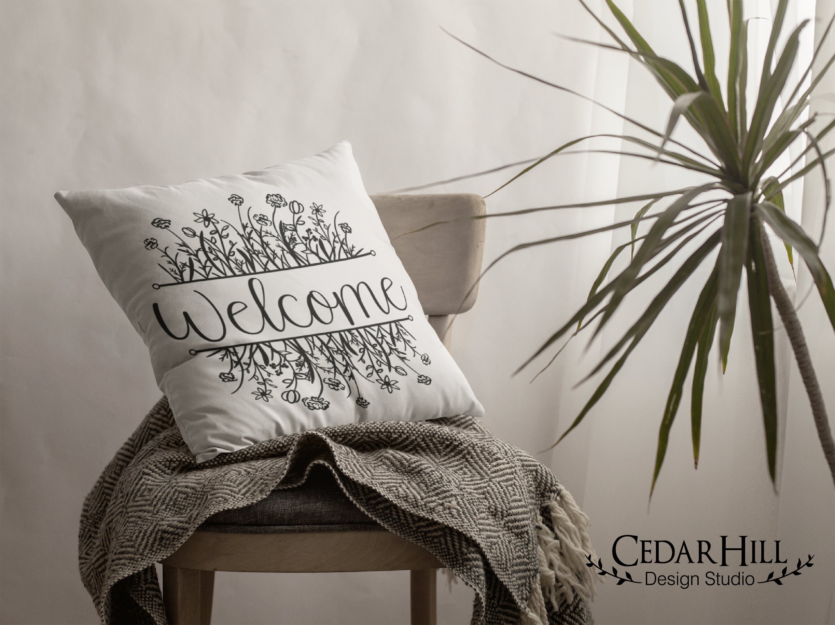 Wildflower Welcome SVG, Flower, Dxf, Eps Png, Silhouette, Cricut ...