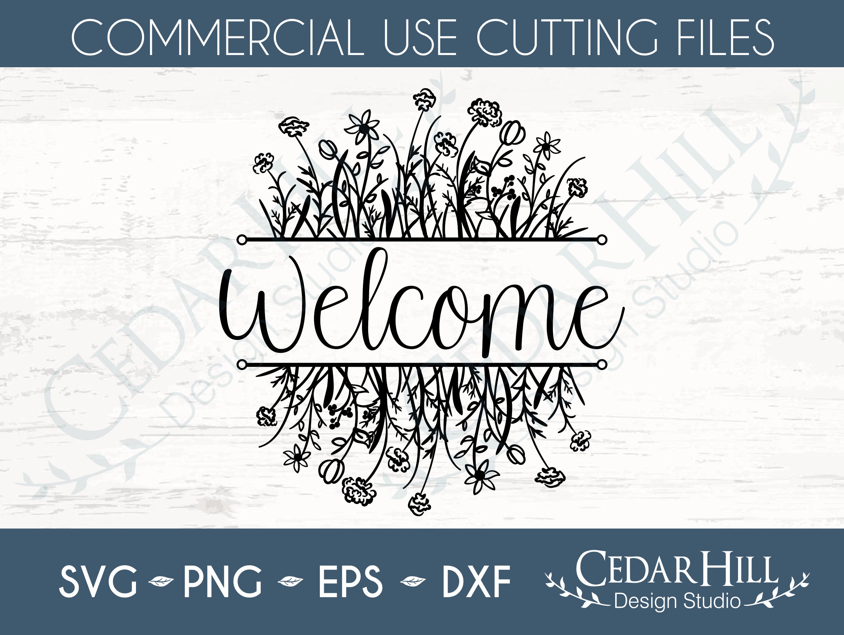 Wildflower Welcome SVG, Flower, Dxf, Eps Png, Silhouette, Cricut ...