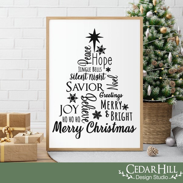 Christmas Tree Words - Etsy