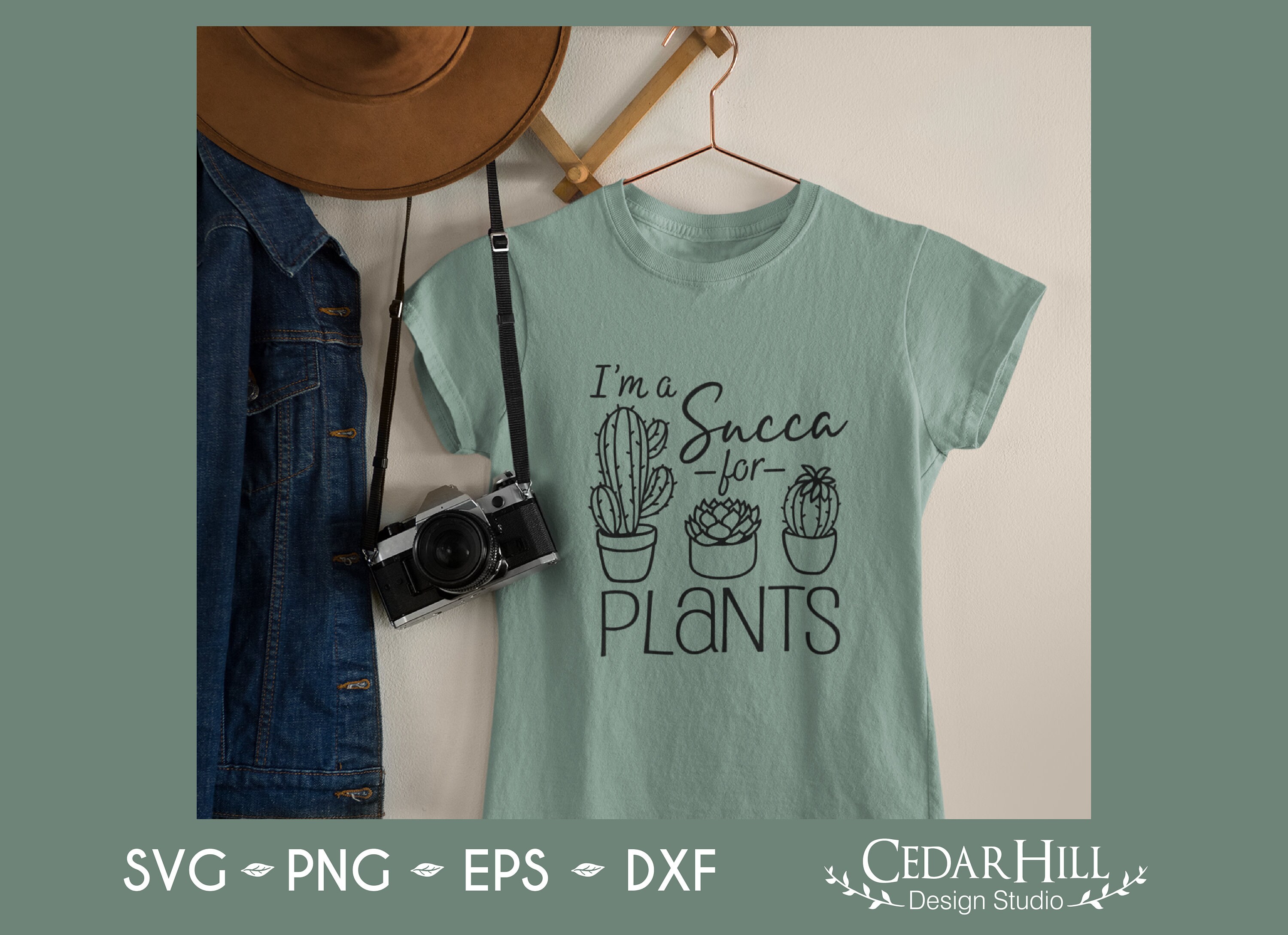 I'm a Succa for Plants SVG, Plant Lover, Cactus, Succulent, Botanical ...