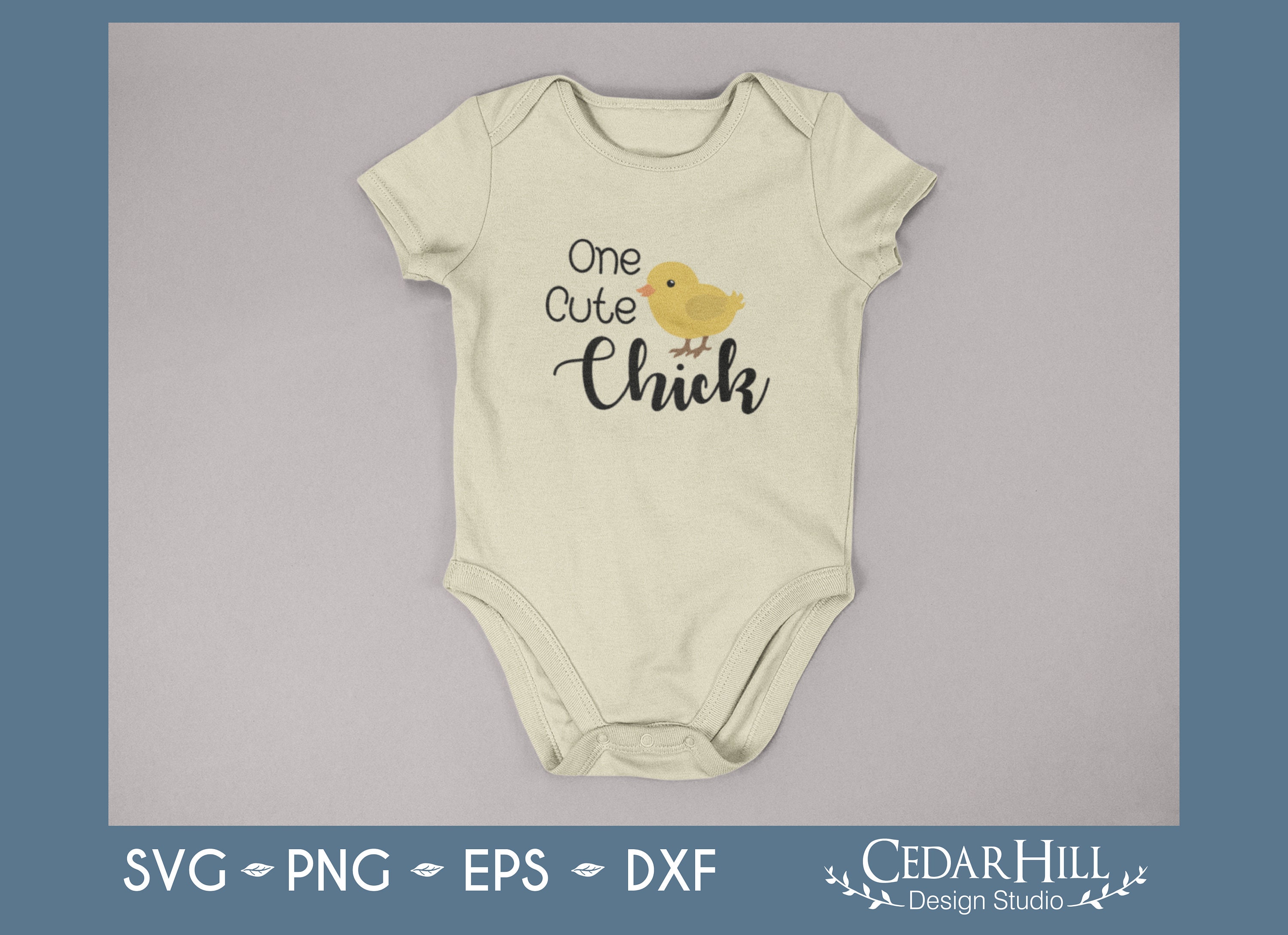 One Cute Chick Silhouette SVG Cut File, Easter, Spring, Dxf, Eps, Png ...