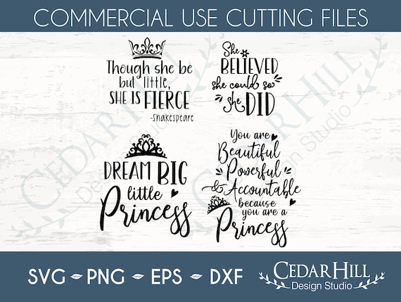 Inspirational Princess Quotes SVG Bundle Positive Royalty - Etsy