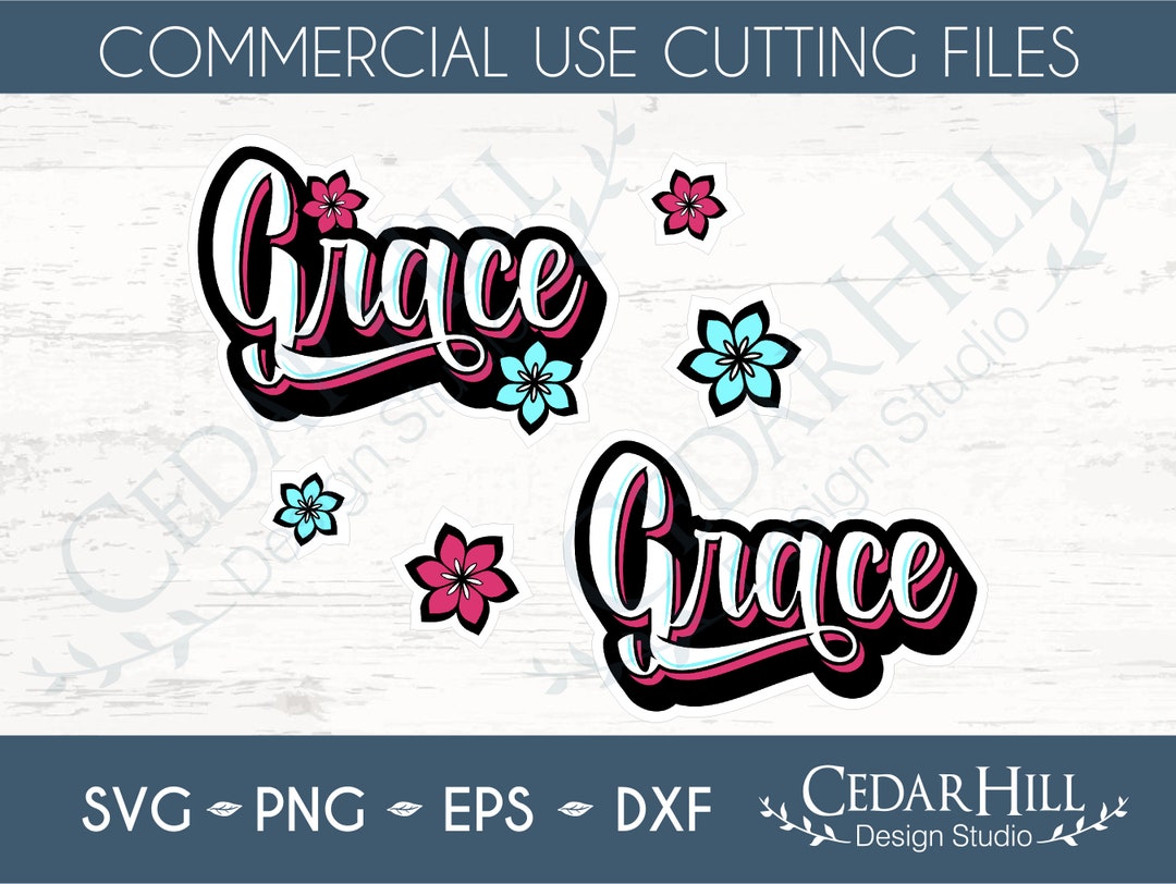 Retro Grace SVG Digital Graphic, Eps Png, Silhouette, Cricut, Digital ...