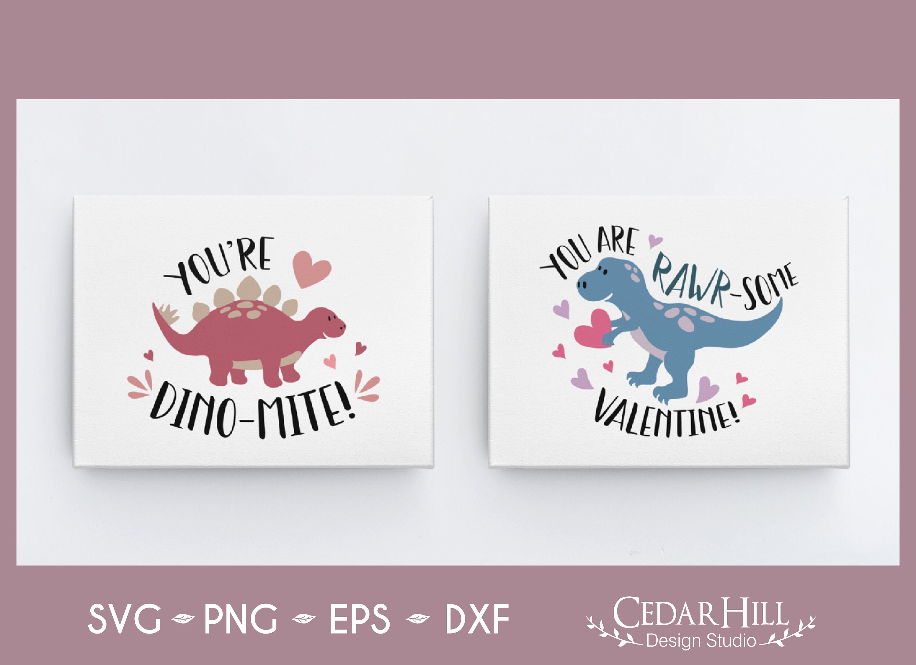 Cute Dinosaur Valentine SVG Bundle, Valentine's Day, JPEG, Dxf, Eps Png ...