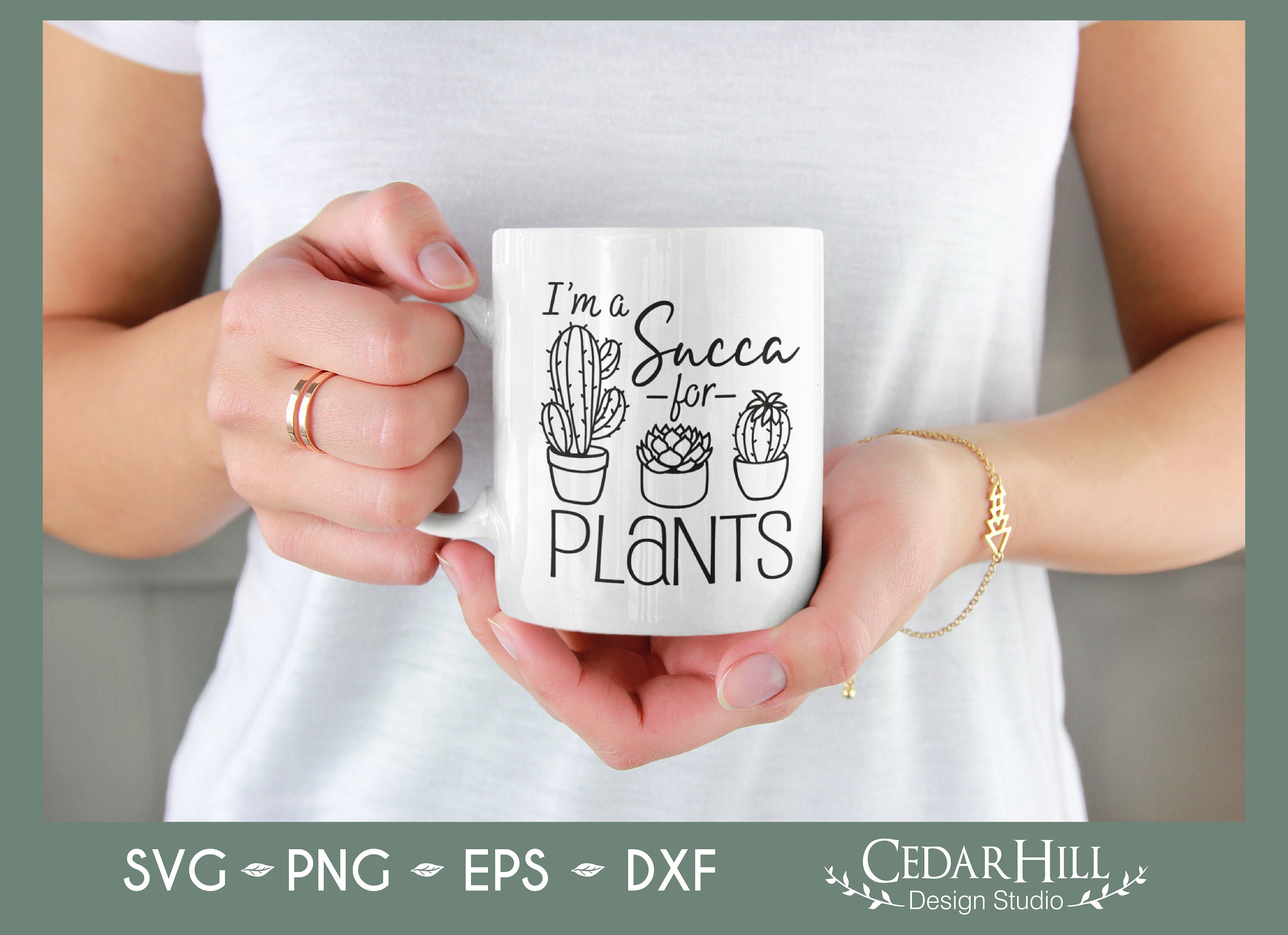 I'm a Succa for Plants SVG, Plant Lover, Cactus, Succulent, Botanical ...