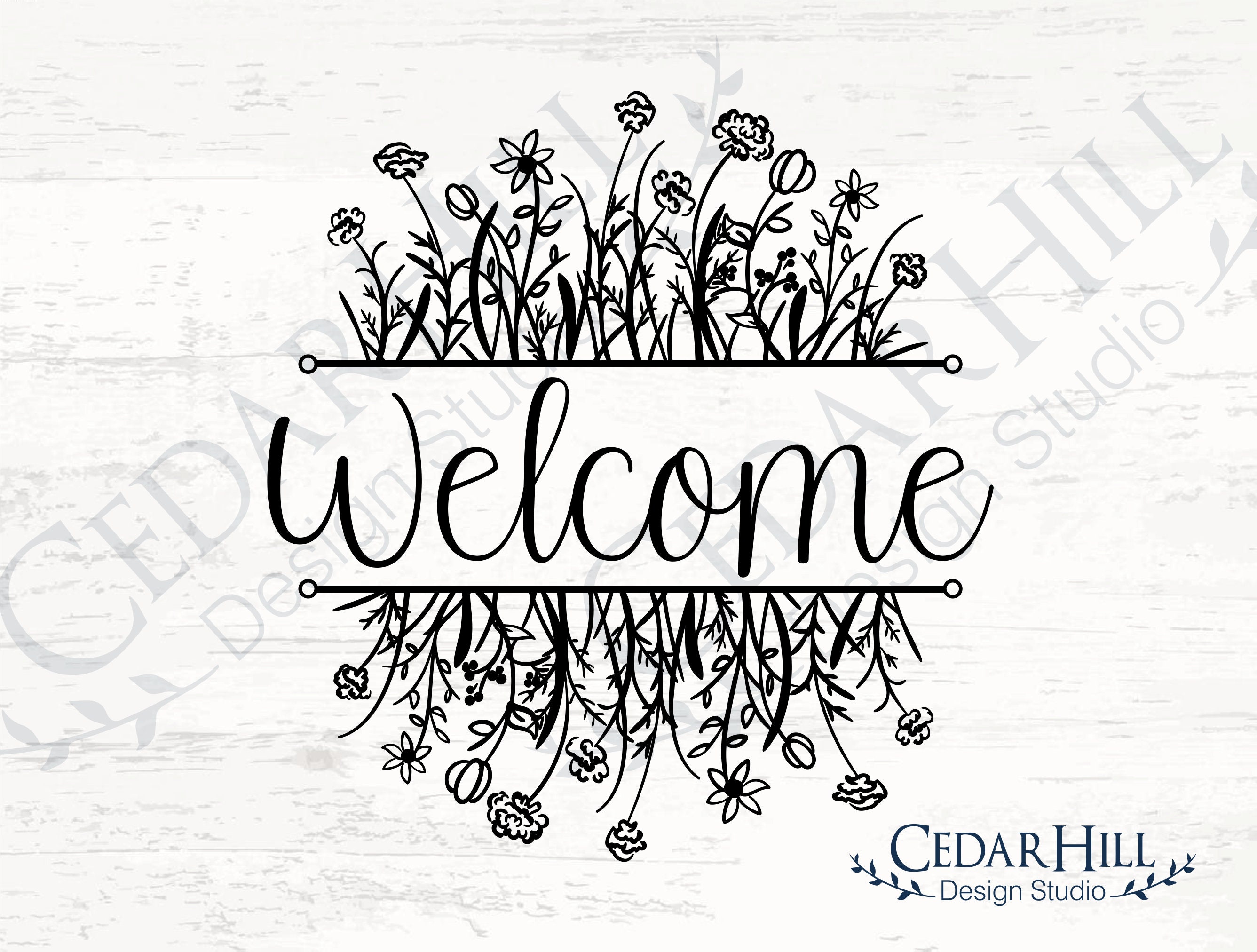 Wildflower Welcome SVG, Flower, Dxf, Eps Png, Silhouette, Cricut ...