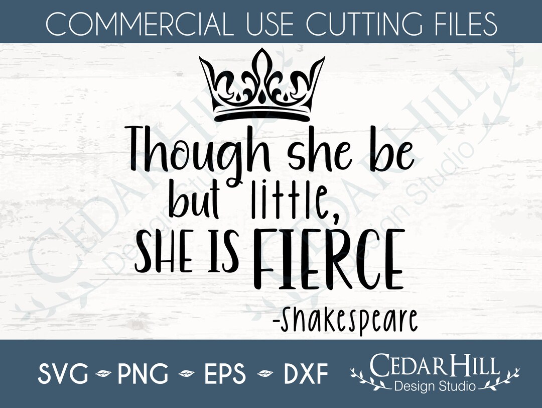 Fierce Little Princess Quote SVG, Crown, Royalty, Dxf, Eps Png ...