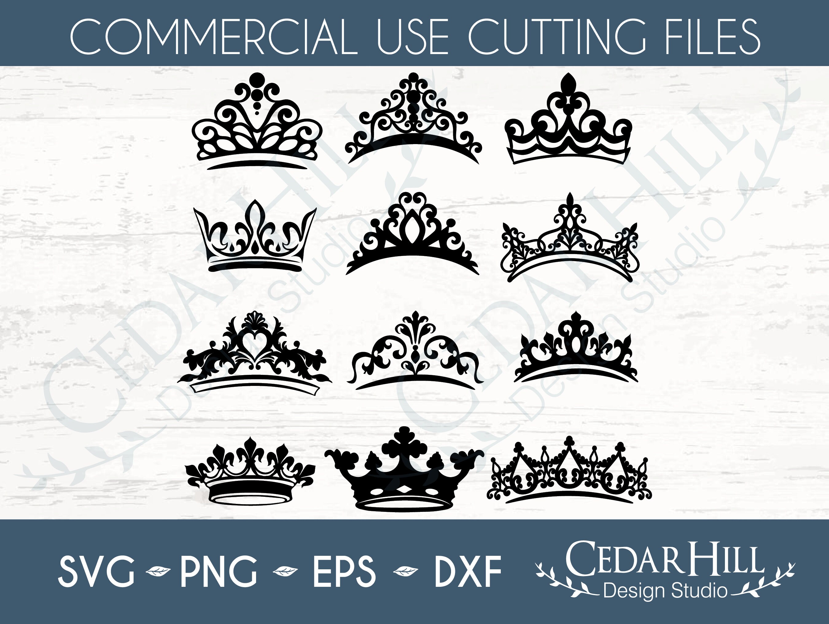 Crown SVG Bundle, Princess, Queen, Royalty, Dxf, Eps Png, Silhouette ...