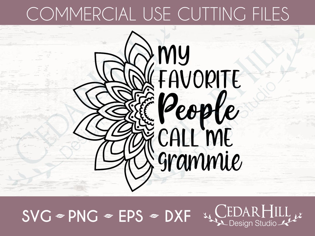 Grammie Flower Mandala SVG: Mother's Day Grandma Design (digital ...