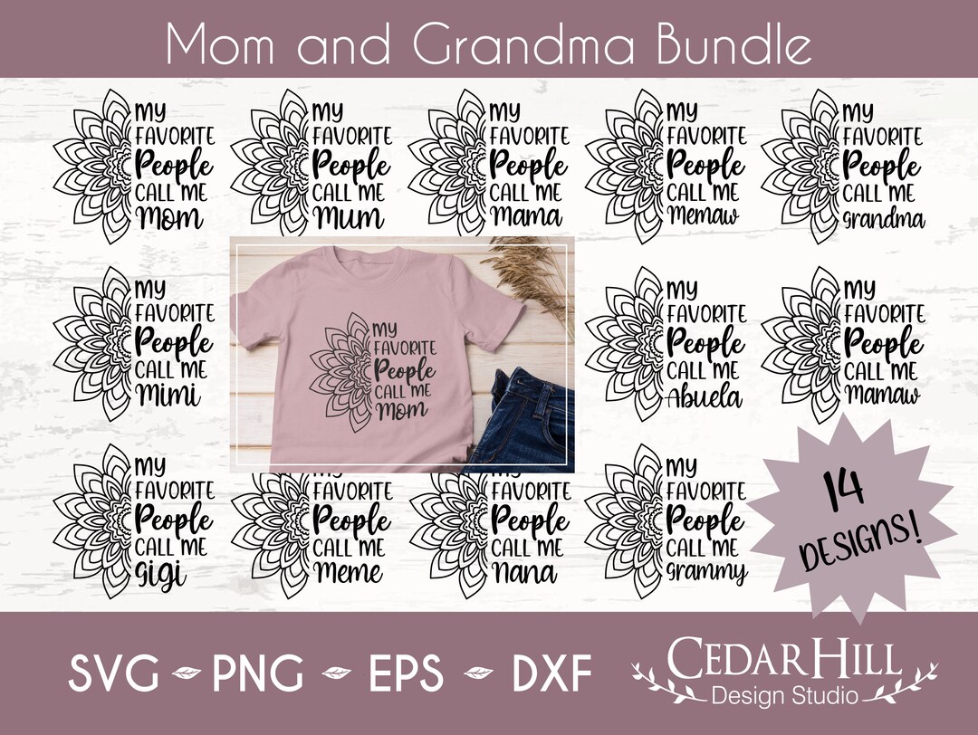 Mom Grandma SVG Bundle: Mandala Flower Design (digital Download) - Etsy