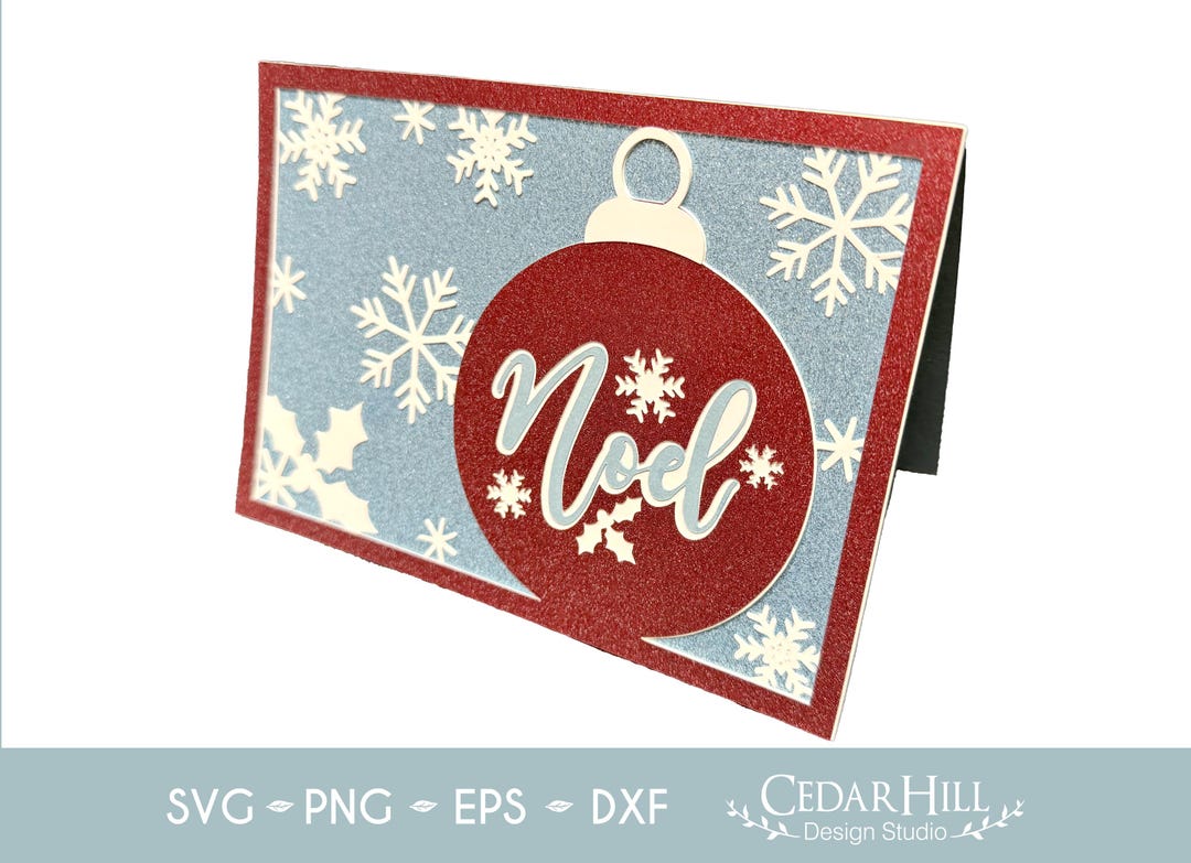 Noel Ornament Christmas Card SVG: Snowflake Cut File (digital Download ...