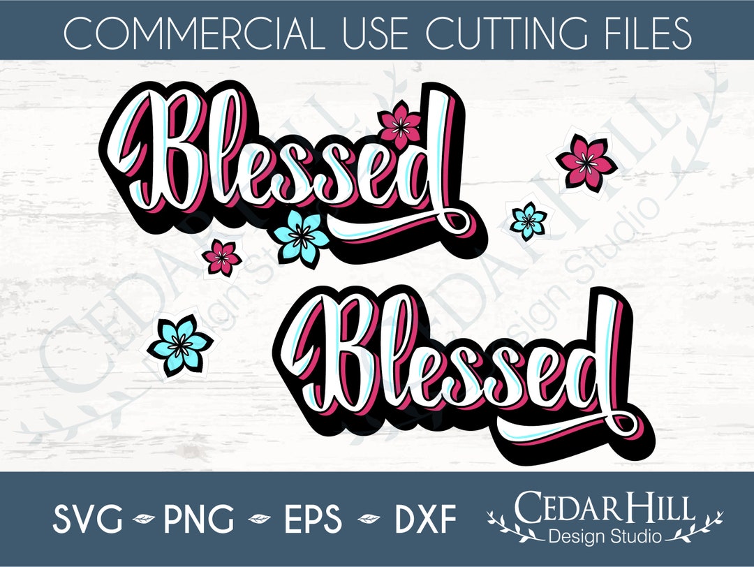 Retro Blessed SVG Digital Graphic, Eps Png, Silhouette, Cricut ...