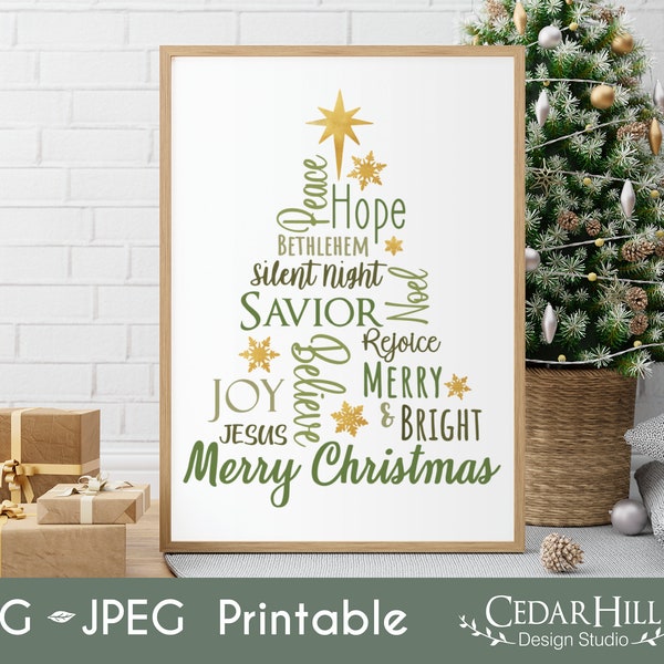 Christmas Word Tree - Etsy
