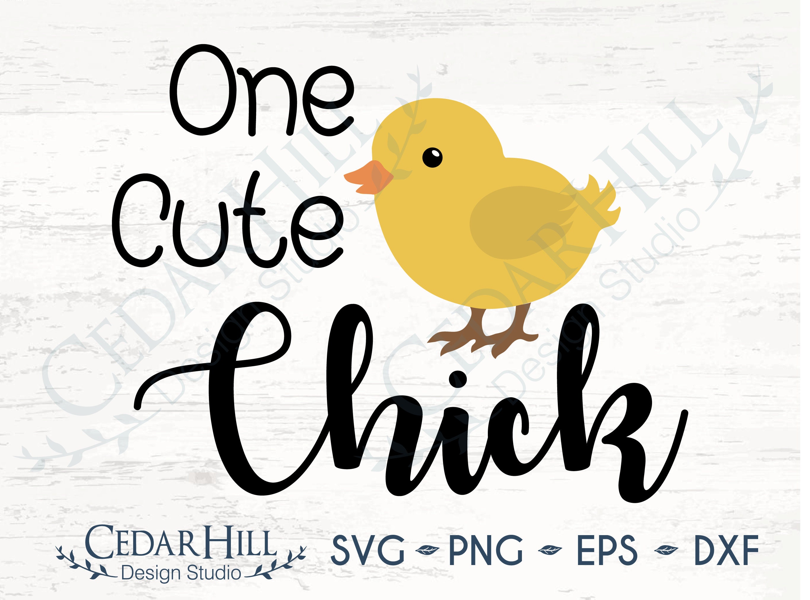 One Cute Chick Silhouette SVG Cut File, Easter, Spring, Dxf, Eps, Png ...