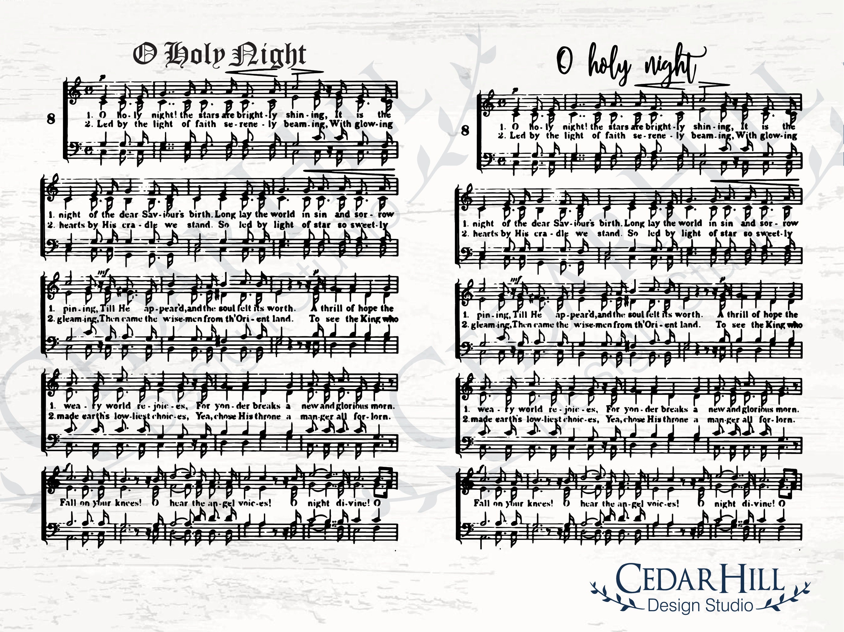 Christmas O Holy Night Sheet Music SVG, Dxf, Eps Png, Silhouette ...