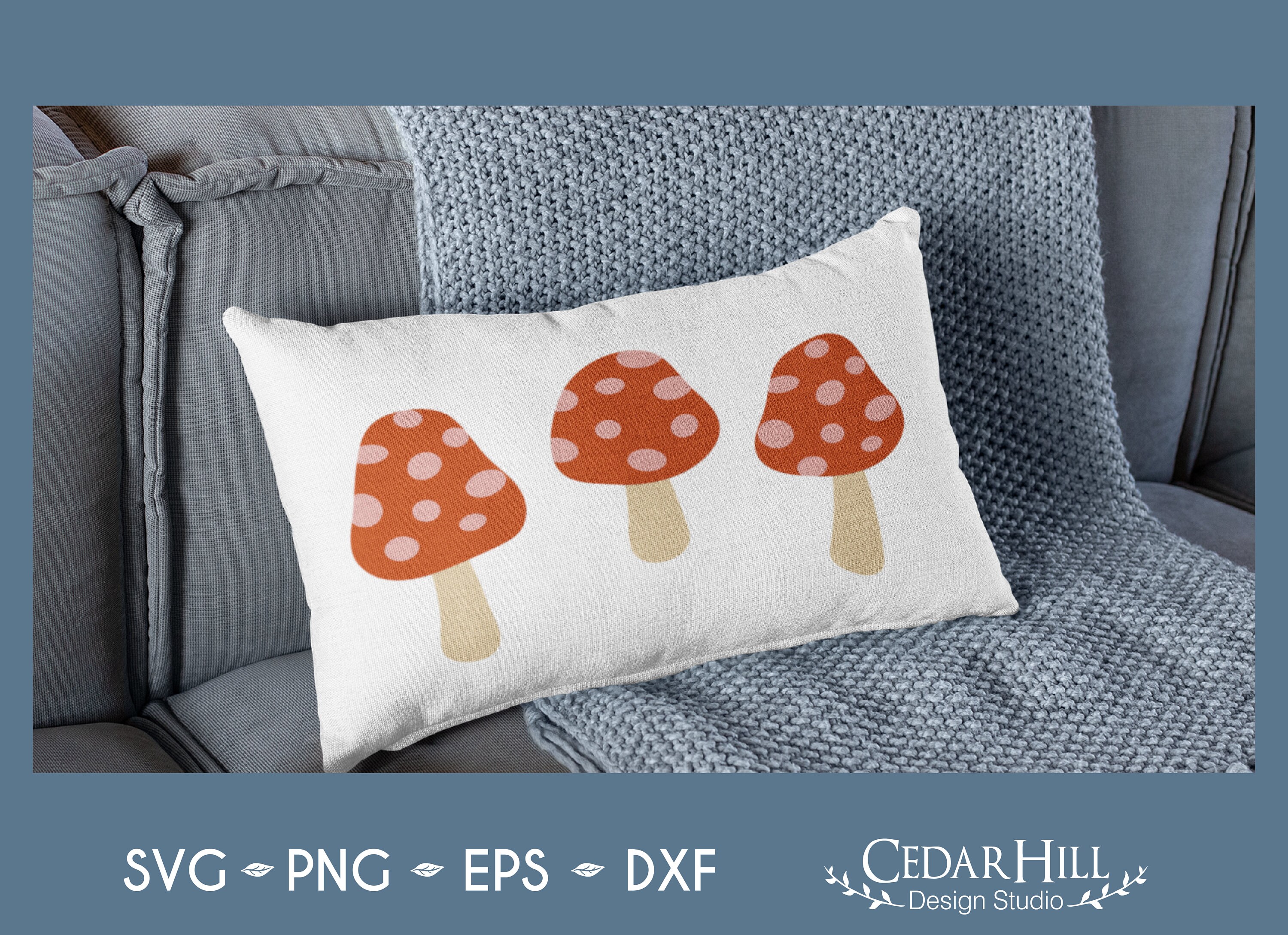 Mushroom SVG Layered Cut File, Hand Drawn, Botanical, Red, Retro ...
