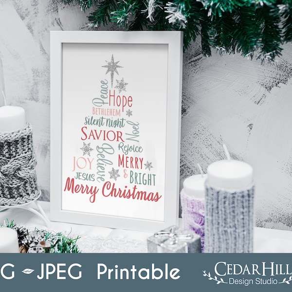 Christmas Tree Words - Etsy