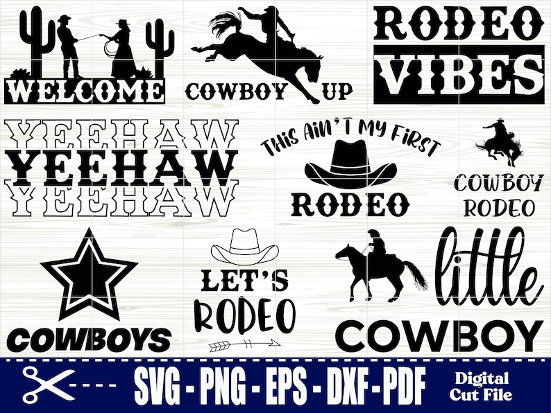 Cowboy SVG Bundle: Western Rodeo Designs (digital Download) - Etsy