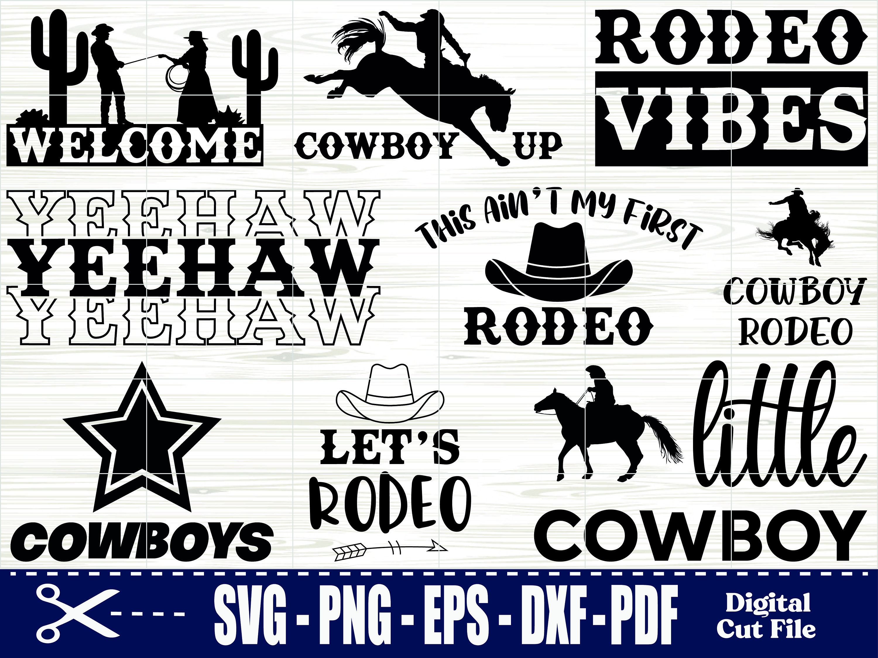 Cowboy SVG Bundle: Western Rodeo Designs (digital Download) - Etsy