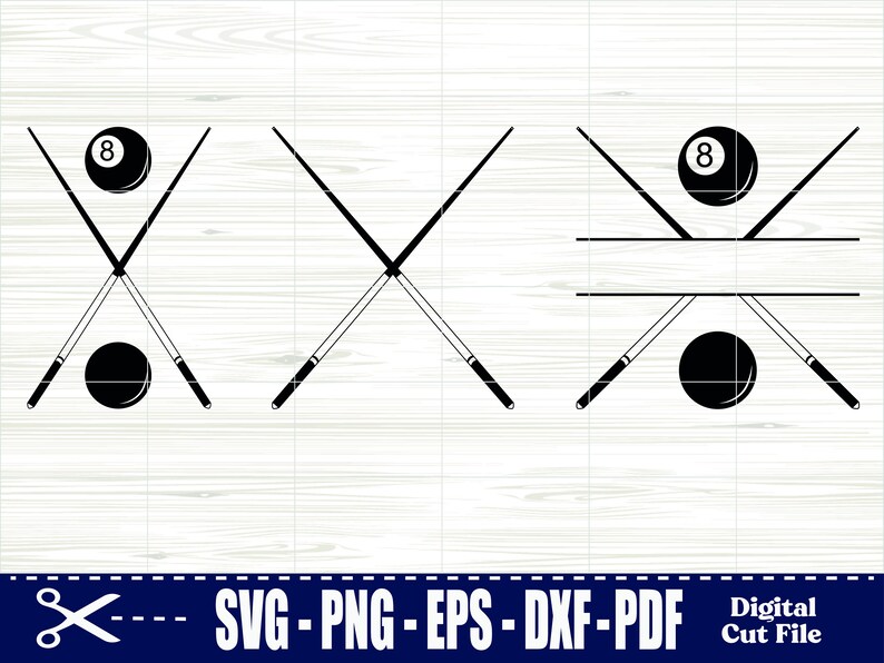 Billiard SVG Bundle: Pool Clipart, Cuttable Designs (digital Download ...