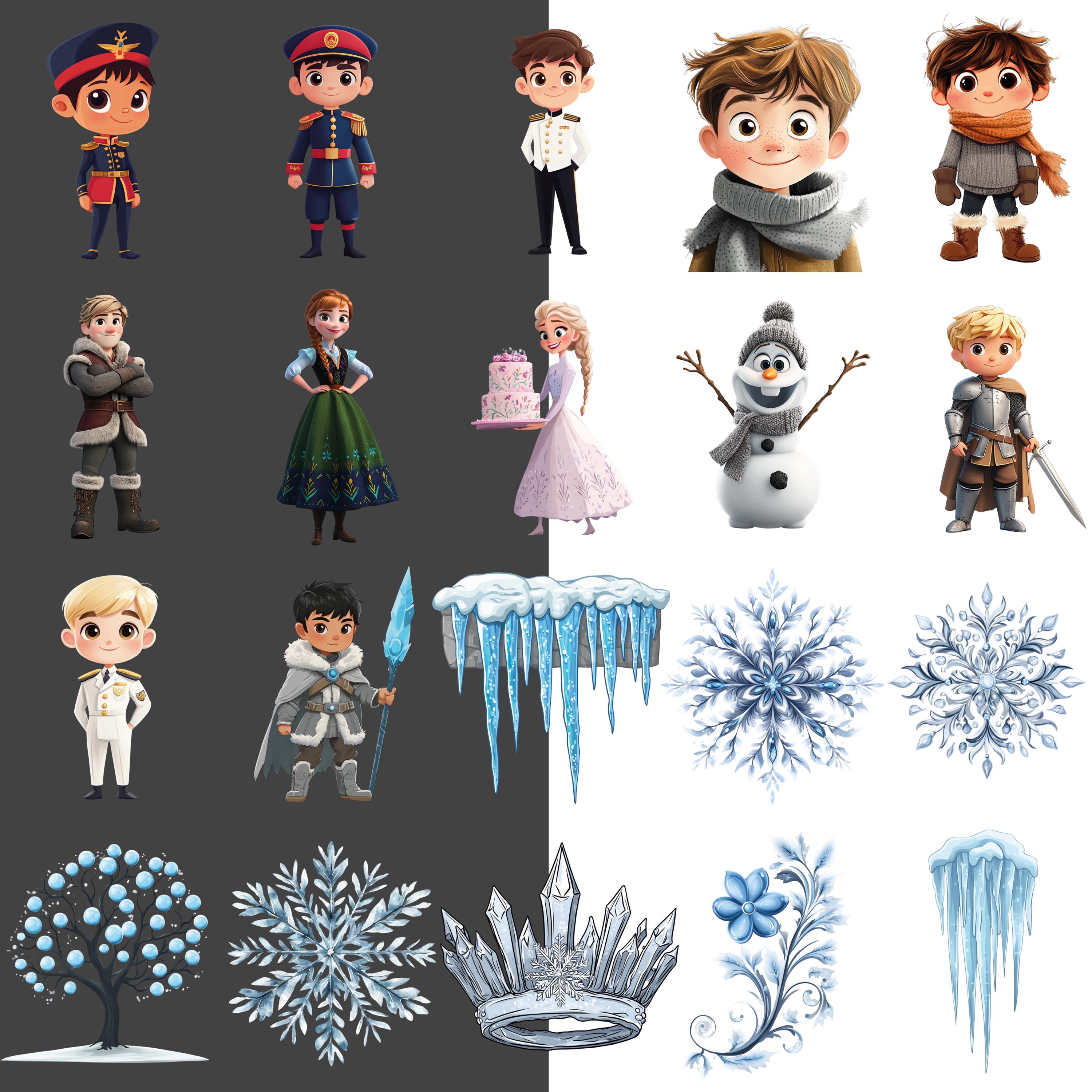 Frozen Clipart Bundle: Elsa, Anna, Olaf, Sven (160 PNG) (digital ...