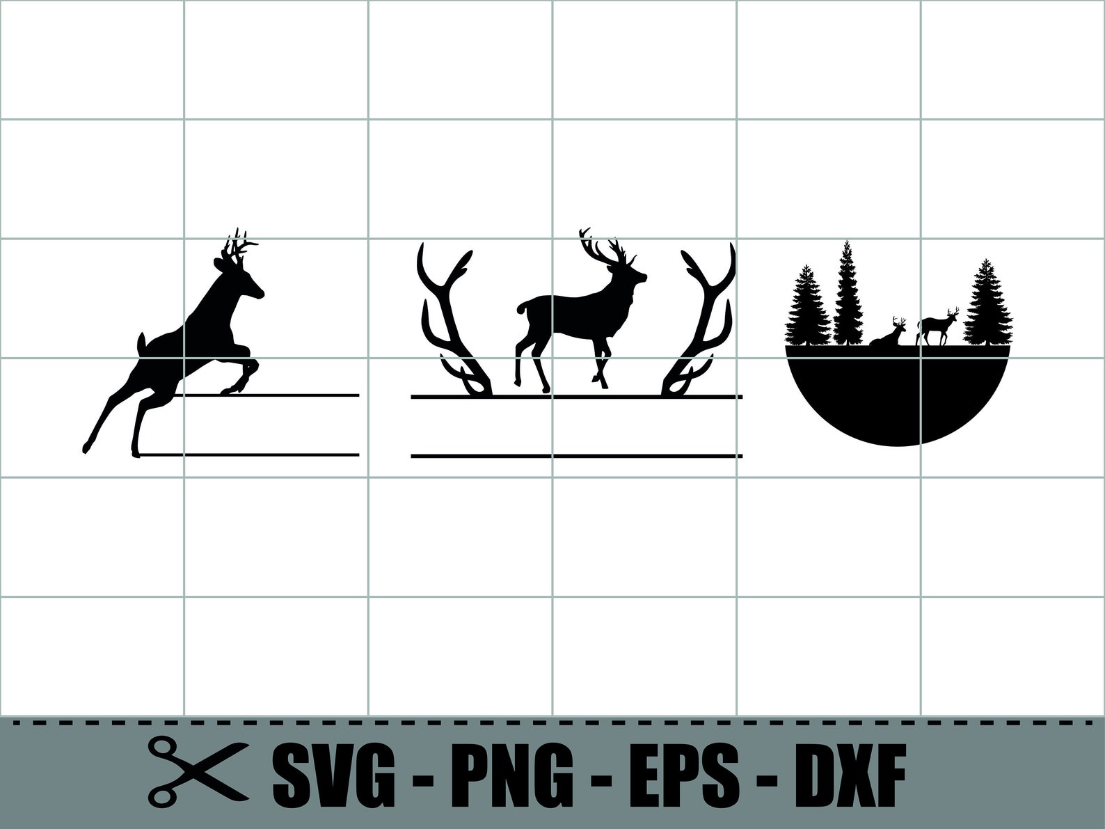 Deer Bundle Svgdeer Svgnature Deer Svg File Mountains Svg - Etsy