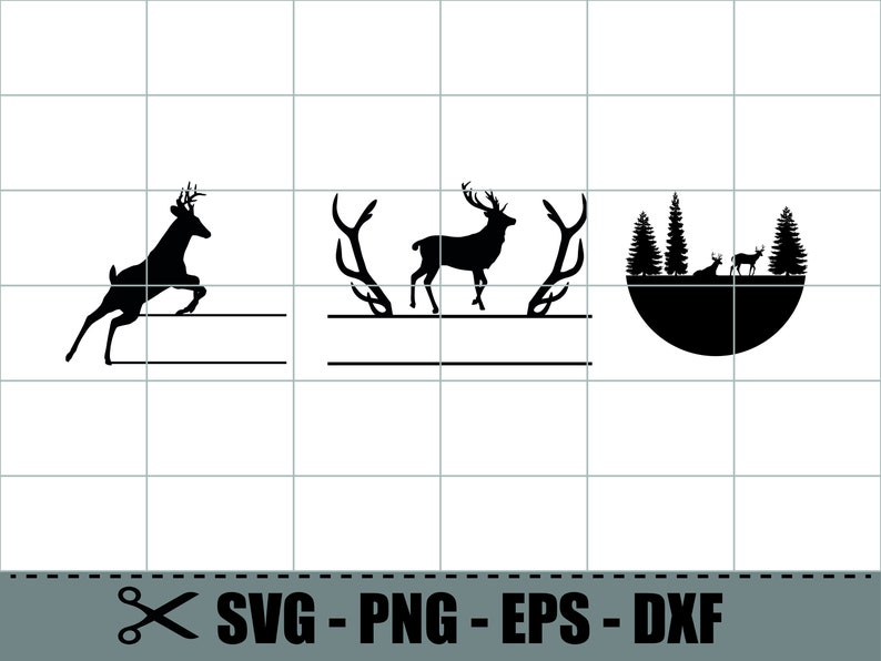 Deer Bundle Svgdeer Svgnature Deer Svg File Mountains Svg - Etsy