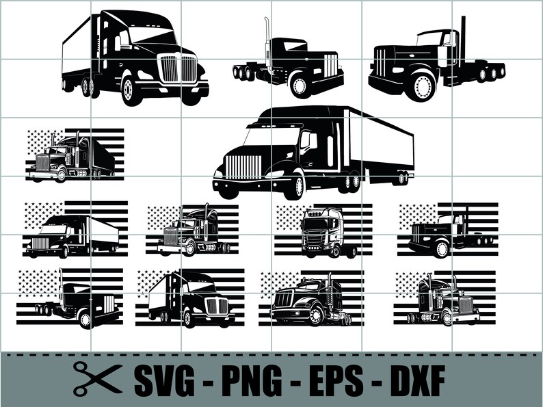 Semi Truck Svg, Truck Driver Svg, Trucker Svg, Semi Truck Clipart ...