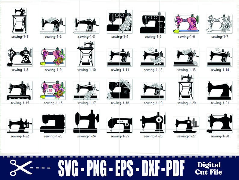 Sewing SVG Bundle, Sewing Machine Svg, Seamstress, Tailor Png Dxf ...