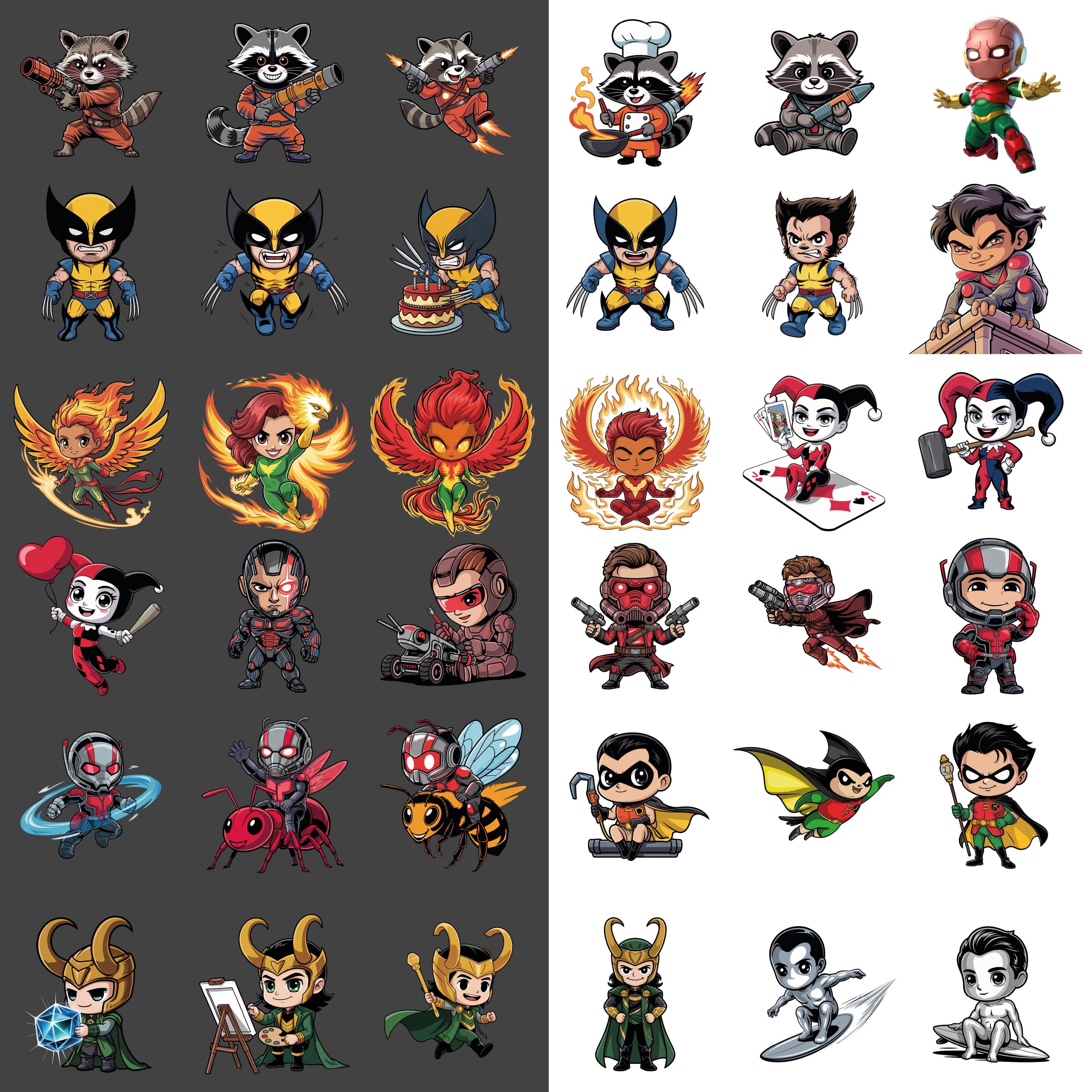 Chibi Superheroes Clipart: Comic Style PNG Bundle (179 PNG) - Etsy