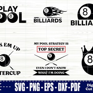 Billiard SVG Bundle: Pool Clipart, Cuttable Designs (digital Download ...
