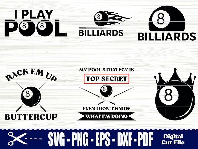 Billiard SVG Pool SVG Vector Silhouette Cricut File - Etsy