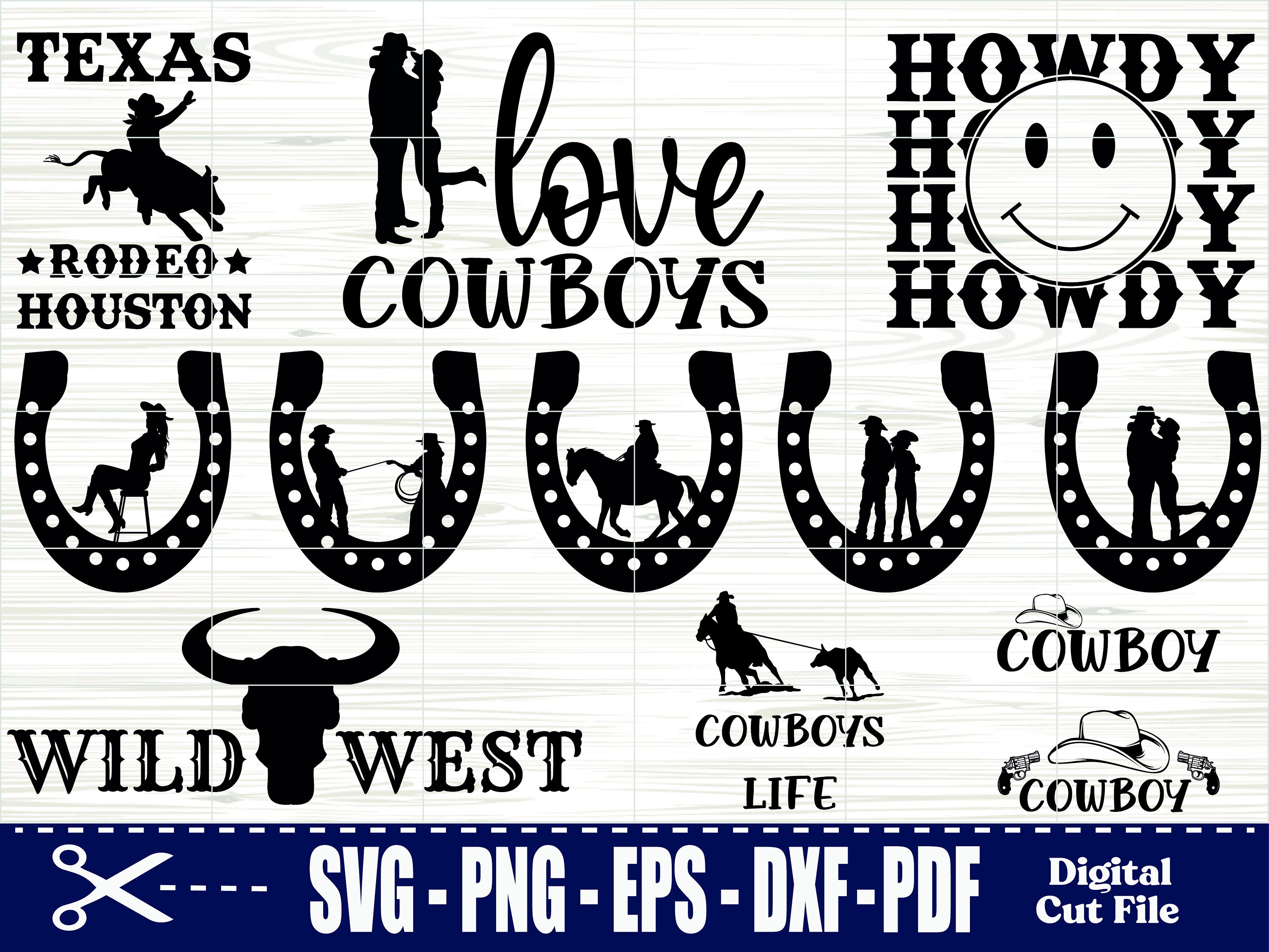 Cowboy SVG Bundle: Western Rodeo Designs (digital Download) - Etsy