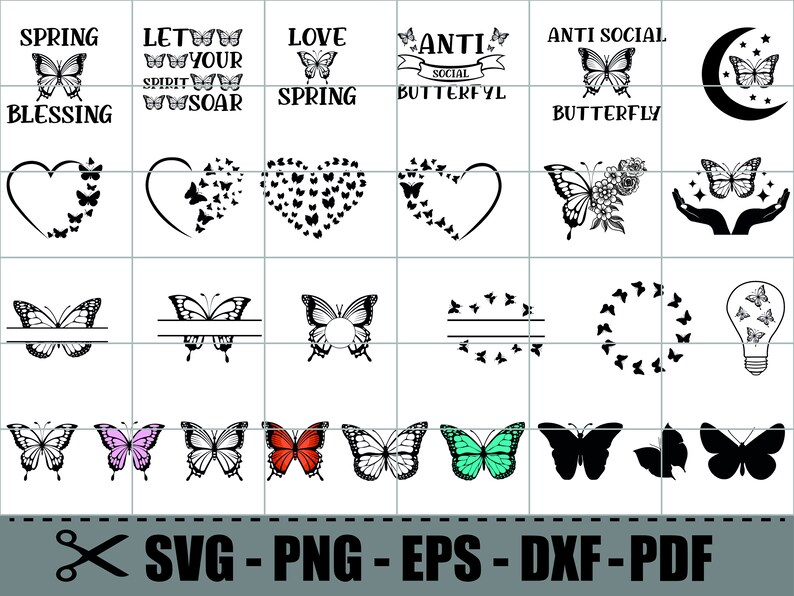 Butterfly Svg Butterfly Svg Bundle Layered Butterfly Bundle - Etsy