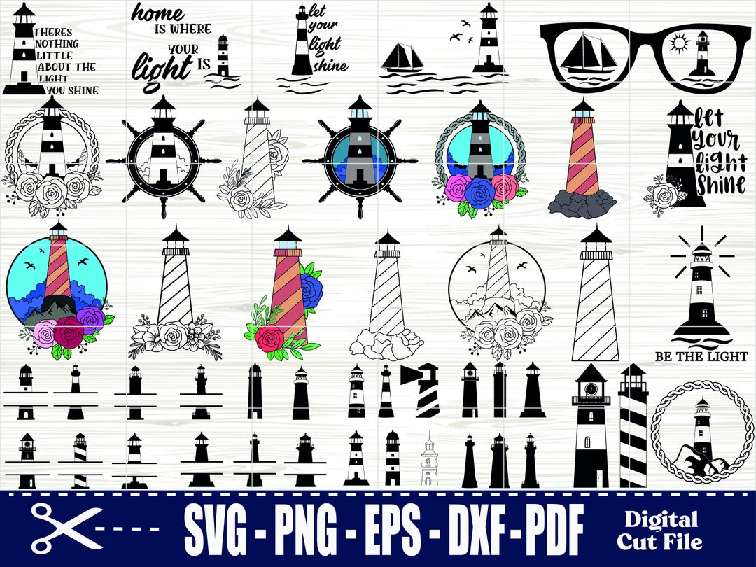 Paquete SVG de faro svg de mar svg de océano SVG de faro - Etsy México