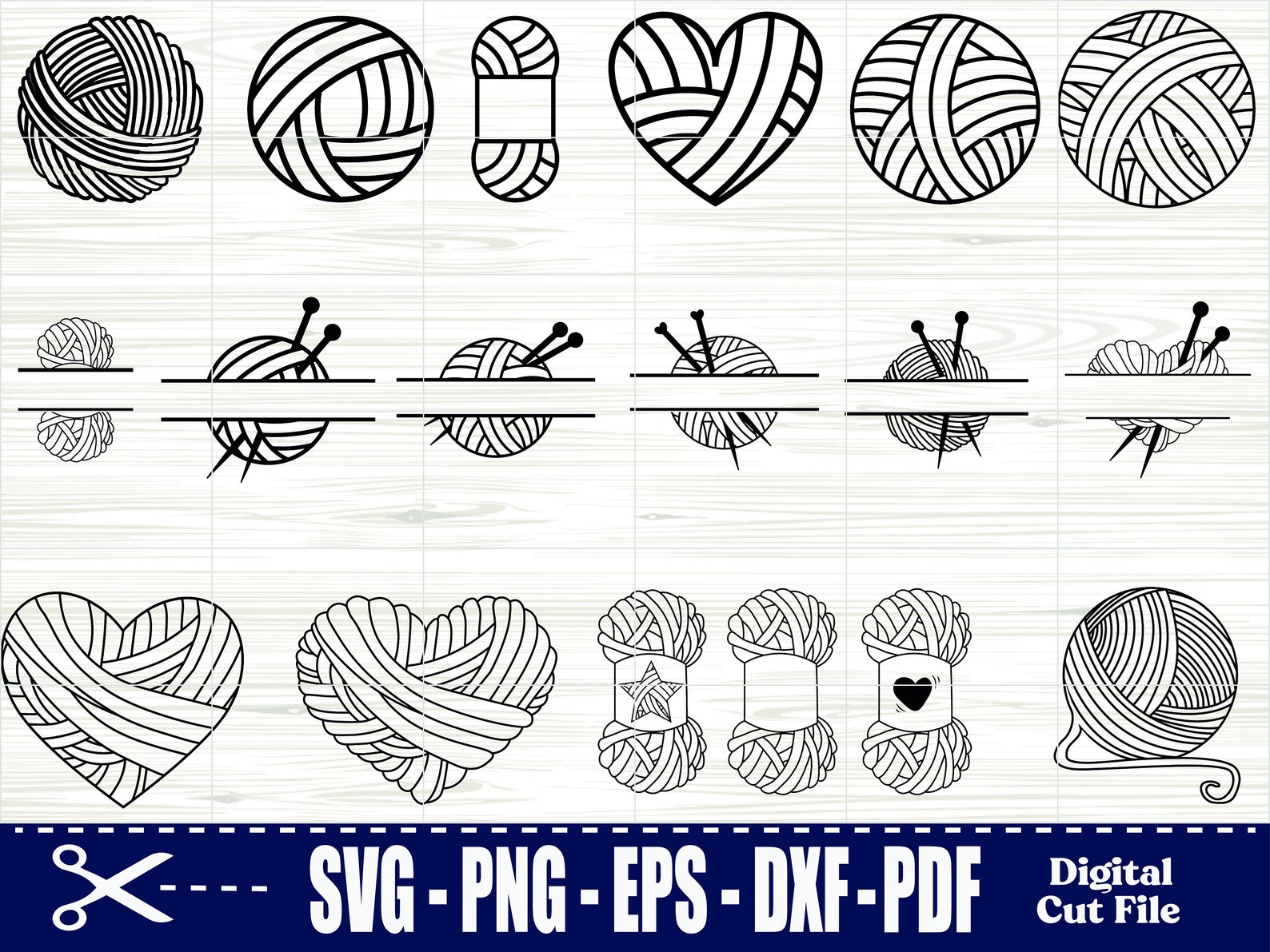 Knitting Bundle SVG, Crochet Quotes SVG, Yarn Svg, Knitting Svg ...