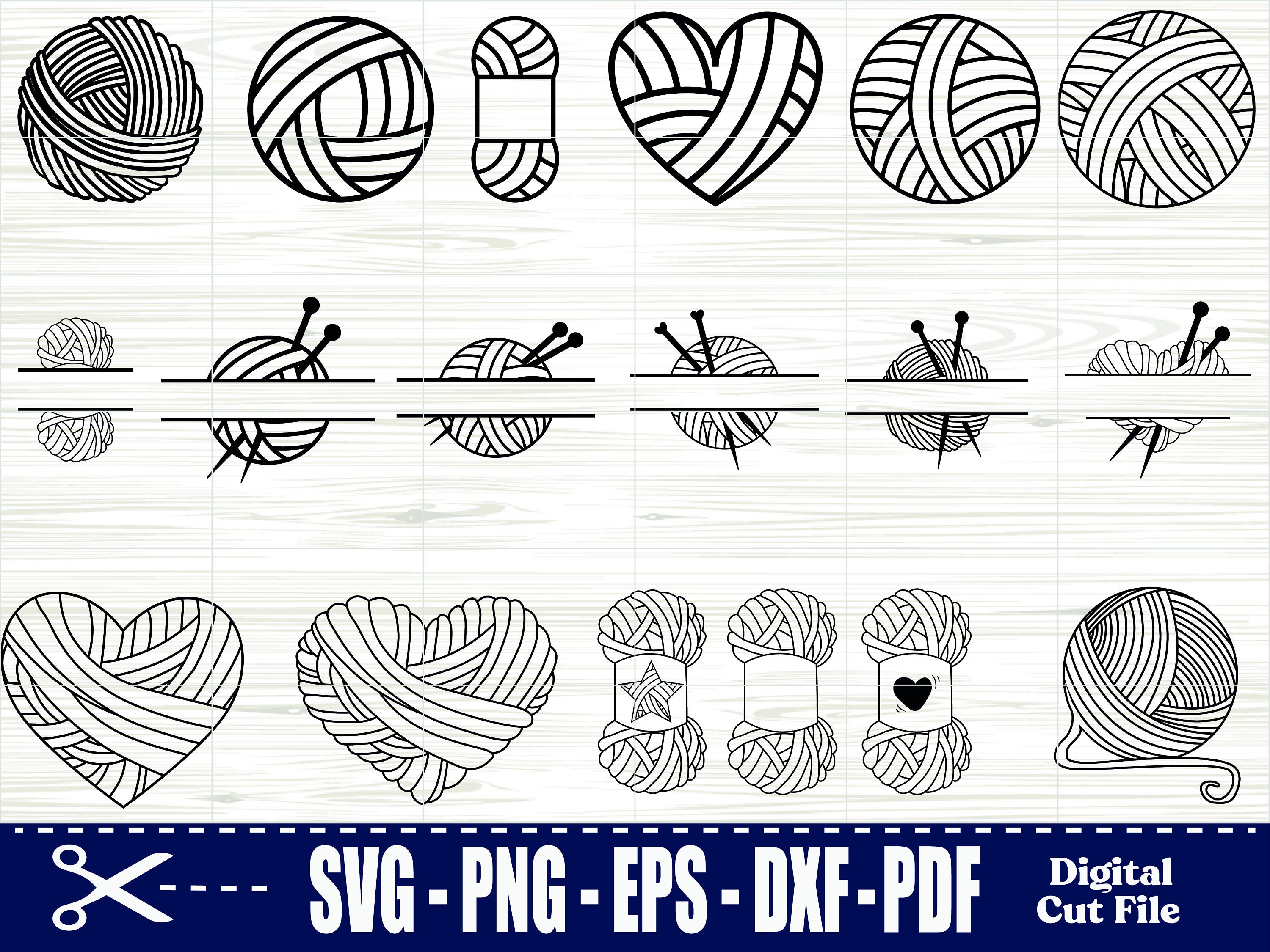 Knitting Bundle SVG, Crochet Quotes SVG, Yarn Svg, Knitting Svg ...
