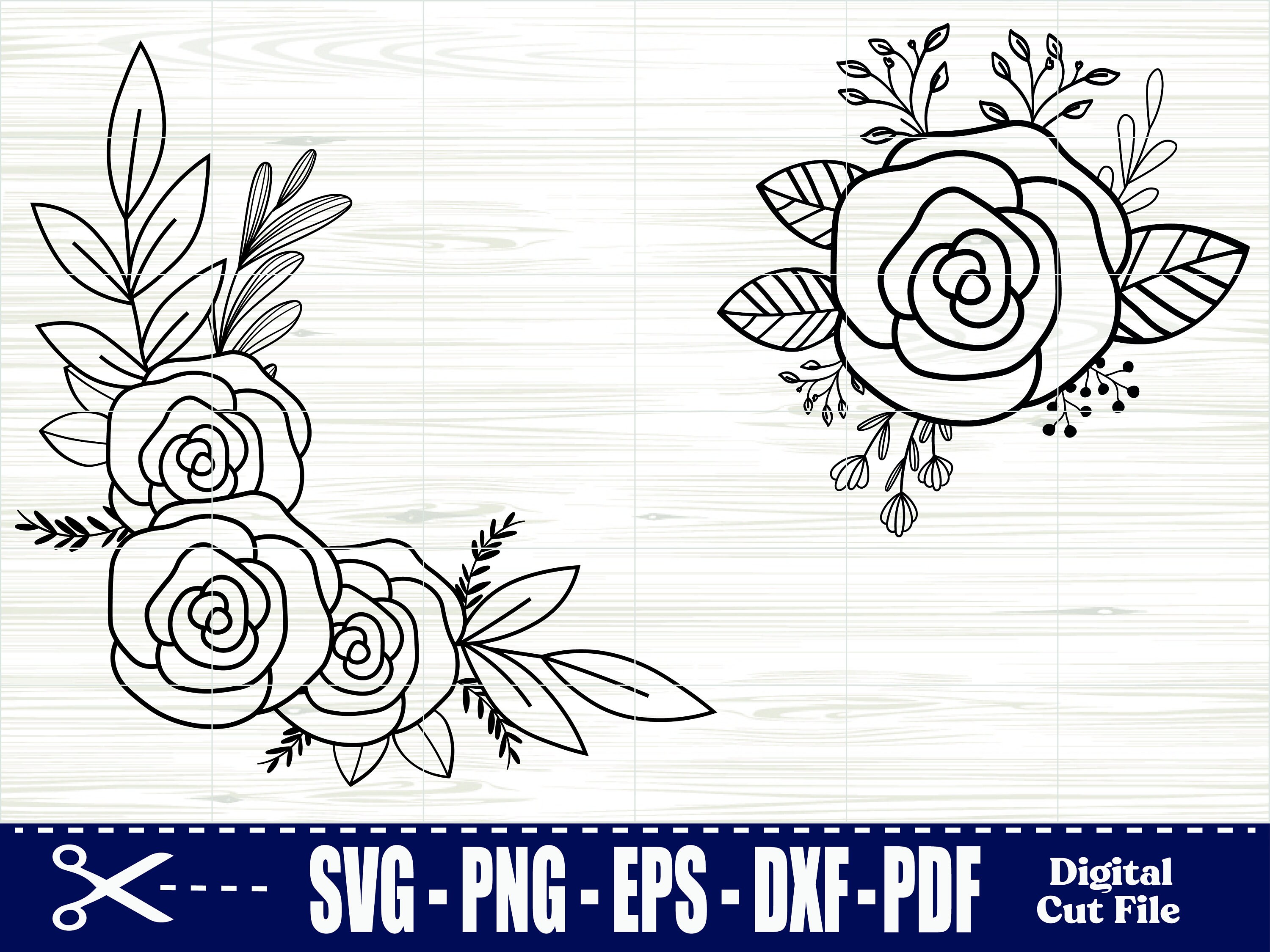 Floral SVG Bundle: Flower Corner Border Cut Files (digital Download) - Etsy