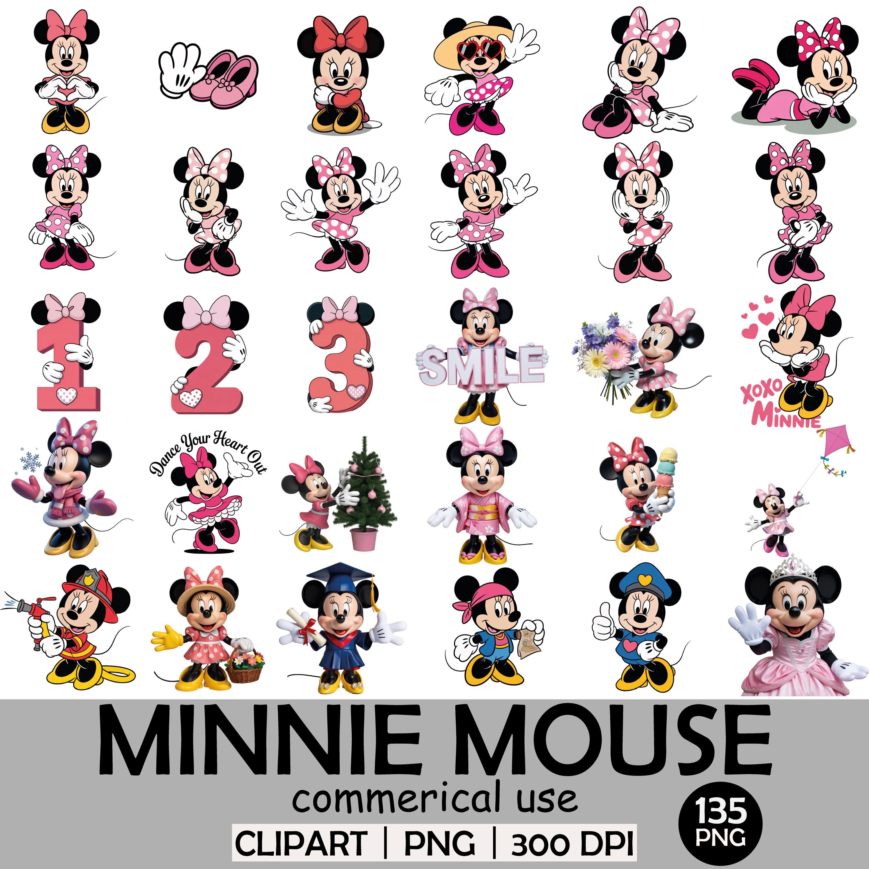 Minnie Mouse Clipart Bundle | 135 PNG Disney Illustrations (300 DPI) - Etsy
