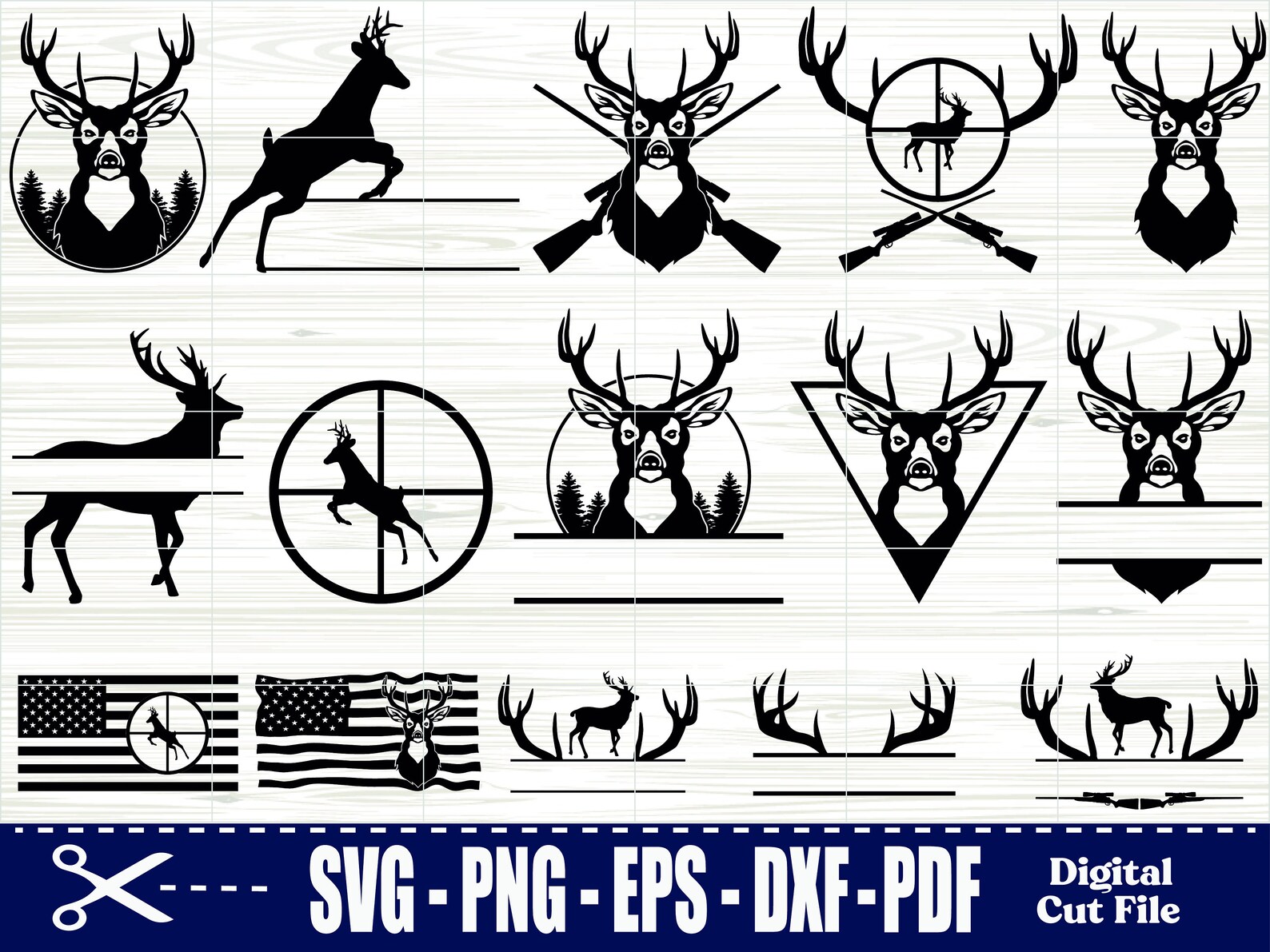 Deer Bundle Svg,deer Svg,nature Deer Svg File, Mountains Svg File ...